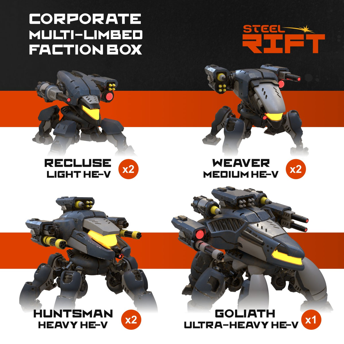 Steel Rift- Corporate Multi-Limbed Faction Box – Fortress Miniatures ...