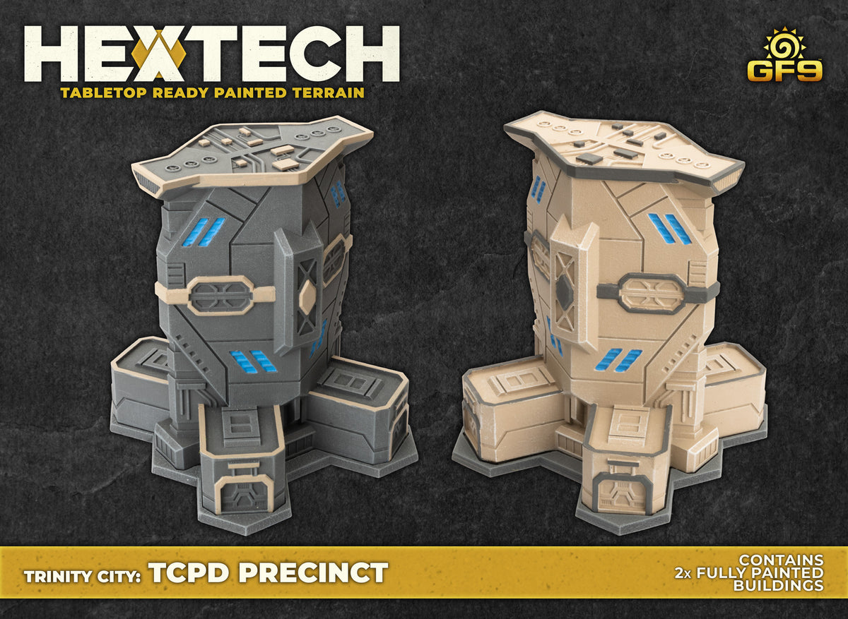 Hextech- Trinity City - TCPD Precinct (x2) – Fortress Miniatures and Games