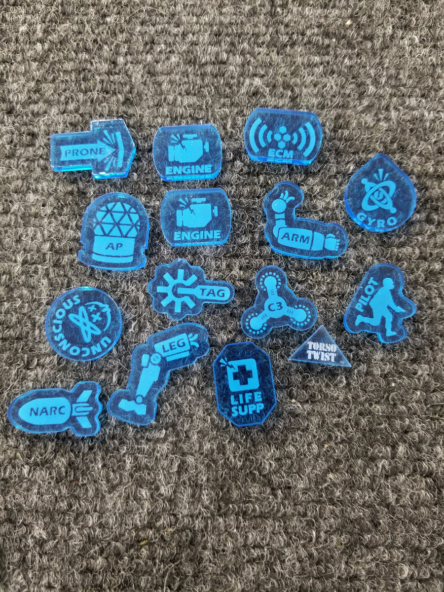 Gaming Markers set (15 markers)- BLUE – Fortress Miniatures and Games