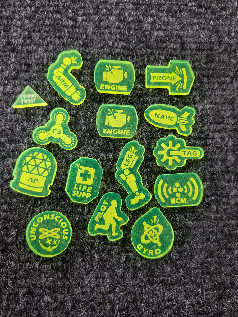 Gaming Markers set (15 markers)- GREEN – Fortress Miniatures and Games