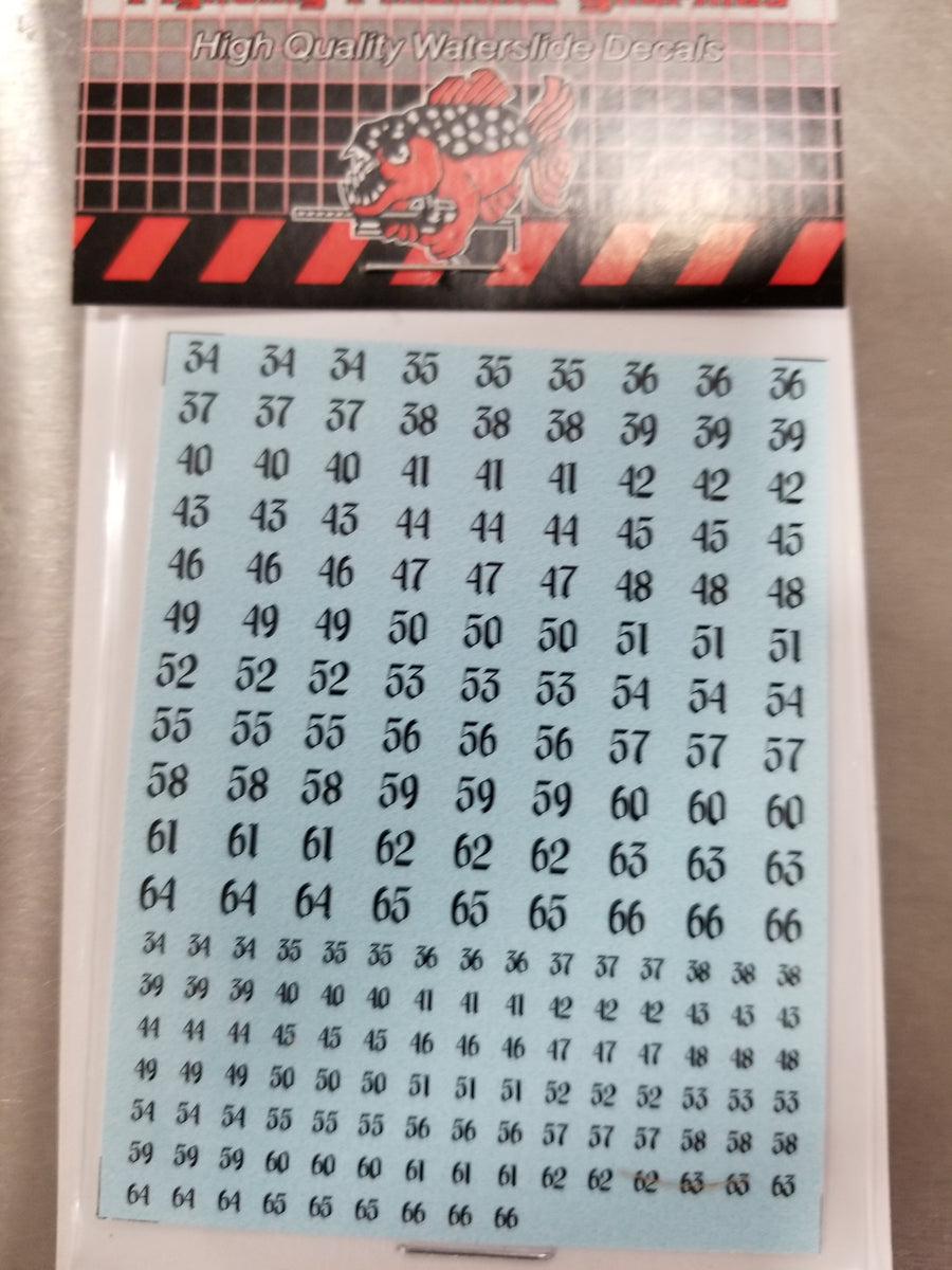 Gothic Type 1 Numbers Black #34-66 Decals – Fortress Miniatures and Games