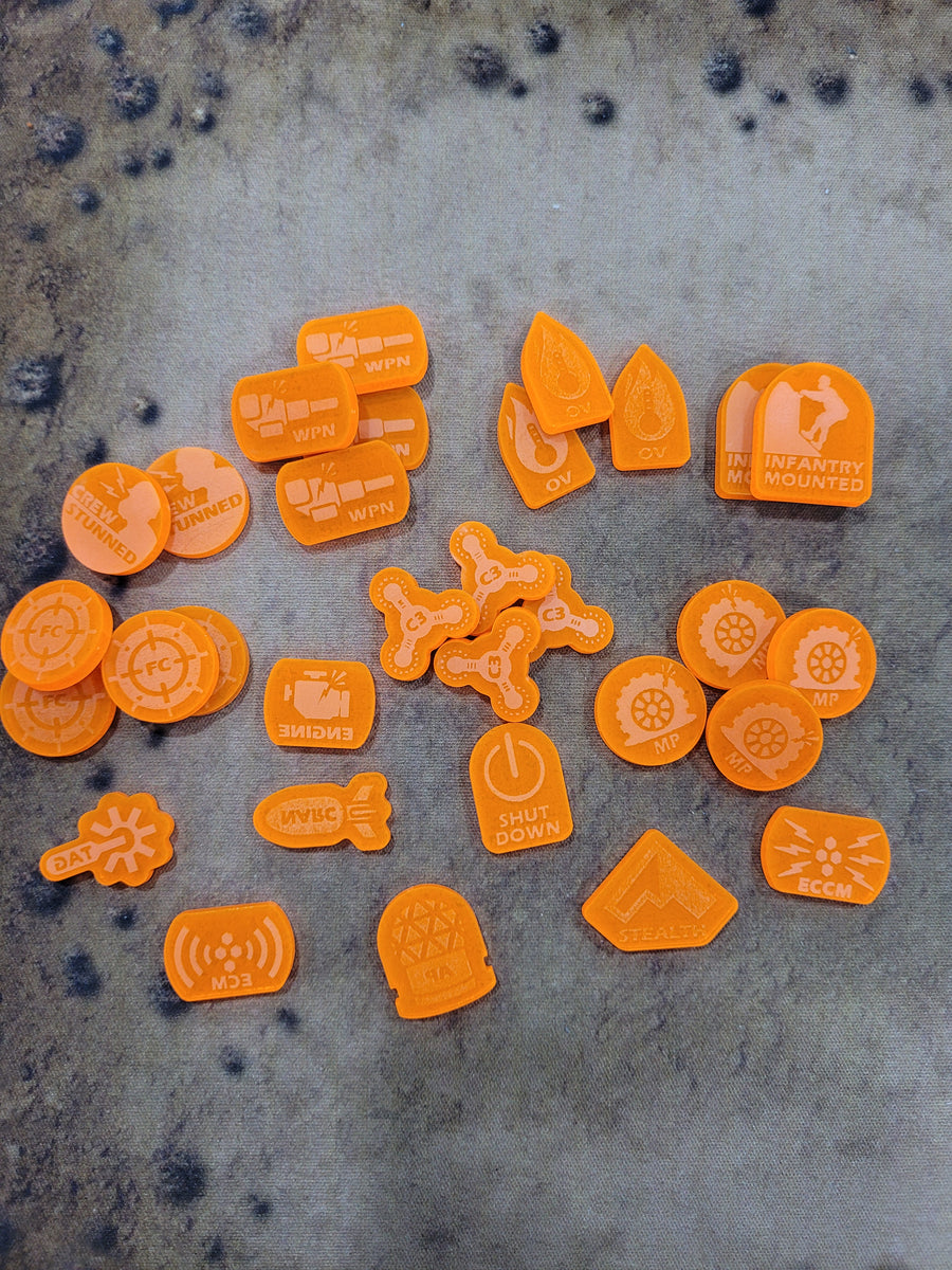 Alpha Strike Gaming Markers set (31 markers)- Orange – Fortress ...