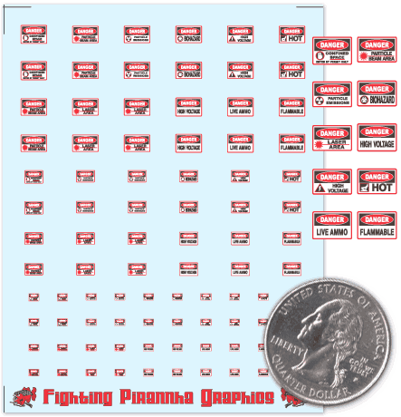 Danger/Warning Signs 01 Decals – Fortress Miniatures and Games